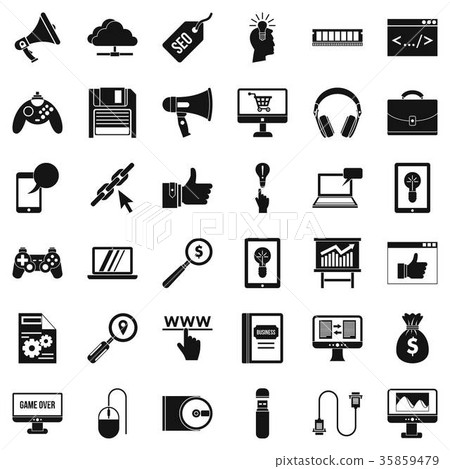 Web game icons set, simple style - Stock Illustration [35859479] - PIXTA