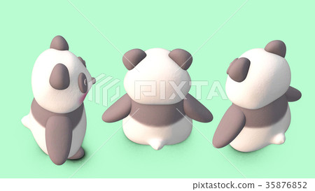 Panda 3D CG illustration material - Stock Illustration [35876852] - PIXTA