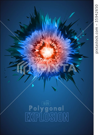 Abstract polygonal explosion graphic illustration - Stock Illustration ...