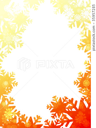 Snowflake Photo Frame Fresh (Orange) - Stock Illustration [35957285 ...