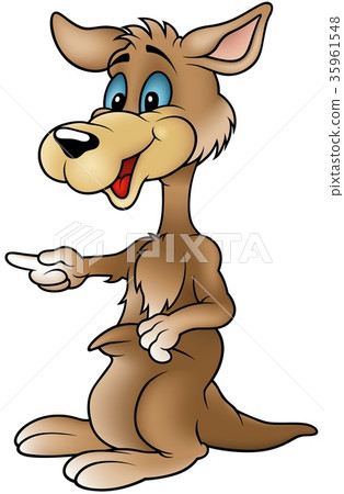 Brown Kangaroo Pointing - Stock Illustration [35961548] - PIXTA
