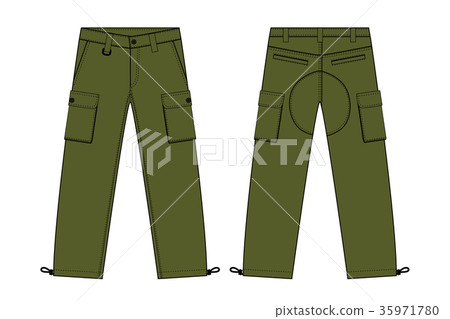 Military cargo pants illustration - Stock Illustration [35971780] - PIXTA
