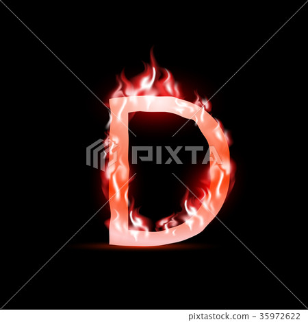 vector letter with red fire - Stock Illustration [35972622] - PIXTA