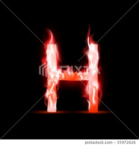 vector letter with red fire - Stock Illustration [35972626] - PIXTA