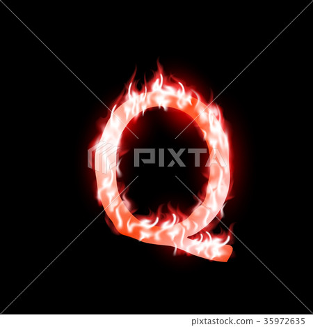 vector letter with red fire - Stock Illustration [35972635] - PIXTA