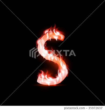 vector letter with red fire - Stock Illustration [35972637] - PIXTA