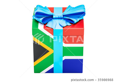 Gift box with flag of South Africa - Stock Illustration [35986988] - PIXTA