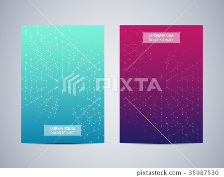 Cover design with hexagonal background - Stock Illustration [35987530 ...