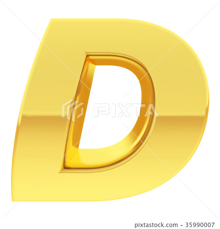 Gold alphabet symbol letter D - Stock Illustration [35990007] - PIXTA