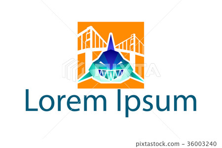 Abstract shark made from triangles - Stock Illustration [36003240] - PIXTA