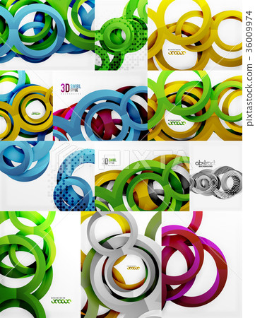 Vector set of 3d circle abstract backgrounds - Stock Illustration ...