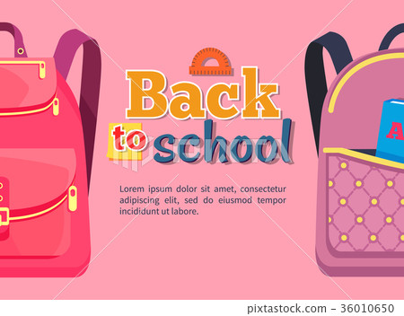 Back to School Poster with Backpacks for Children - Stock Illustration ...
