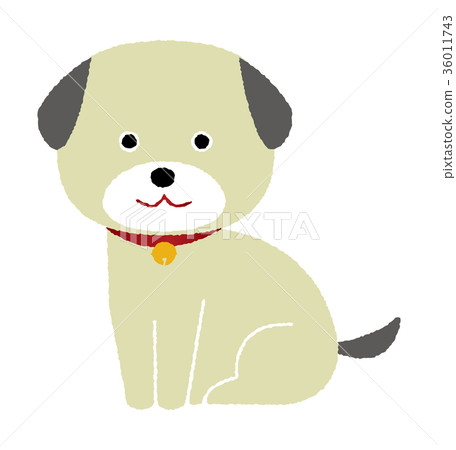 Puppy illustration (white) - Stock Illustration [36011743] - PIXTA