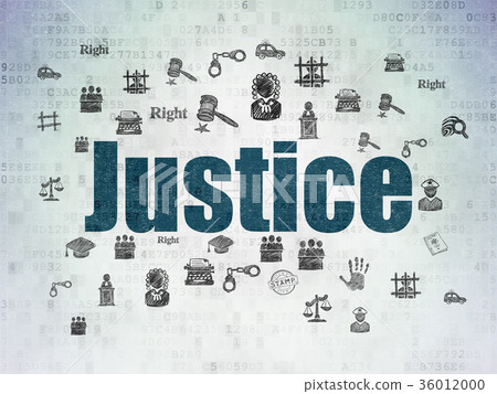 Law concept: Justice on Digital Data Paper - Stock Illustration ...