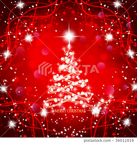 Abstract background with christmas tree and stars - Stock Illustration ...