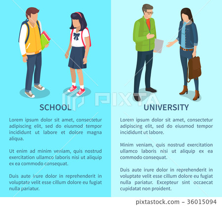 School and University Set of Posters with Text - Stock Illustration ...