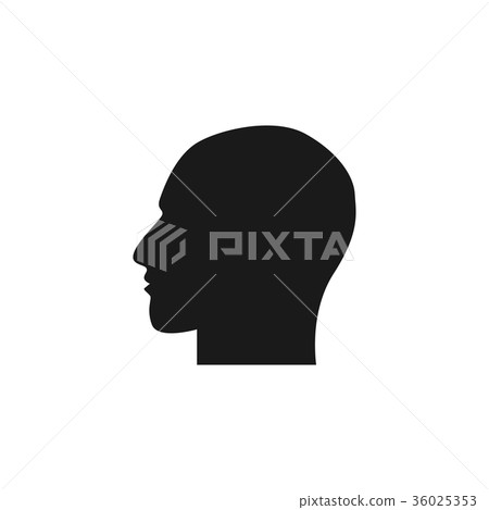 Human head symbol on white background - Stock Illustration [36025353 ...