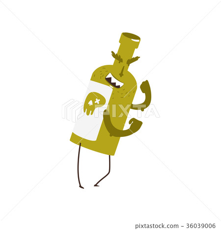 Humanized alcohol, spirit, booze bottle character - Stock Illustration ...