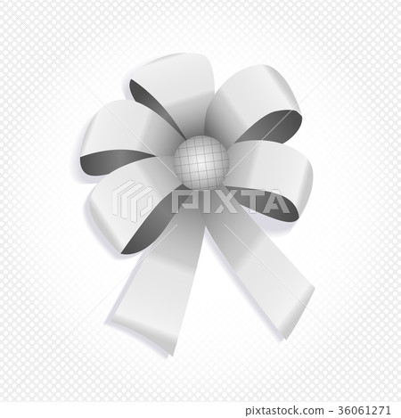 Ribbon bow. Light gray color. Isolated element - Stock Illustration ...