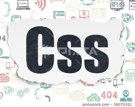 Database concept: Css on Torn Paper background - Stock Illustration ...
