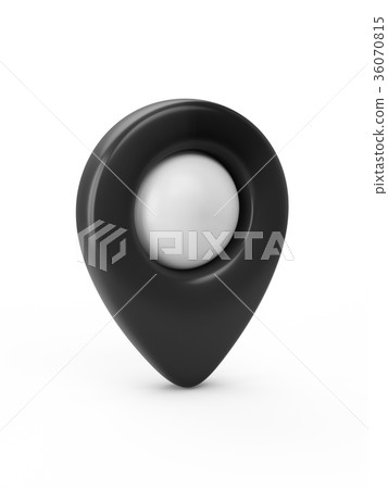 Black map pointer isolated on white background - Stock Illustration ...