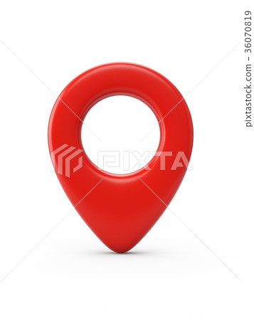 Red map pointer isolated on white background - Stock Illustration ...