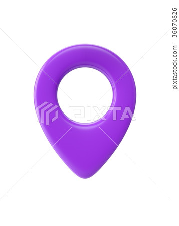 Purple map pointer isolated on white background - Stock Illustration ...