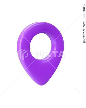 Purple map pointer isolated on white background - Stock Illustration ...