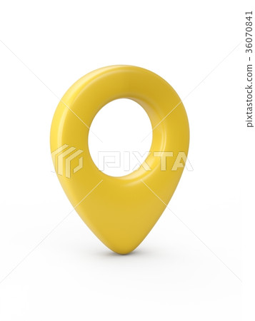 Yellow map pointer isolated on white background - Stock Illustration ...