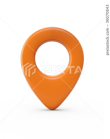 Orange map pointer isolated on white background - Stock Illustration ...
