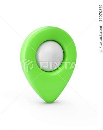 Green map pointer isolated on white background - Stock Illustration ...