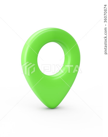 Green map pointer isolated on white background - Stock Illustration ...