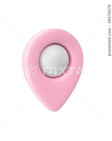 Pink map pointer isolated on white background - Stock Illustration ...