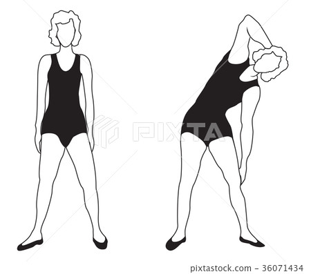 Women doing fitness exercise Fitness club icon set - Stock Illustration ...