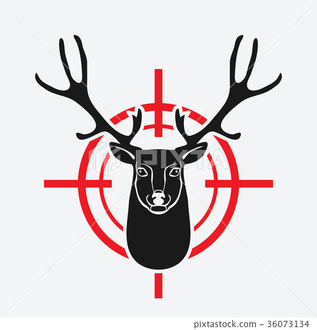 deer head on red target - Stock Illustration [36073134] - PIXTA