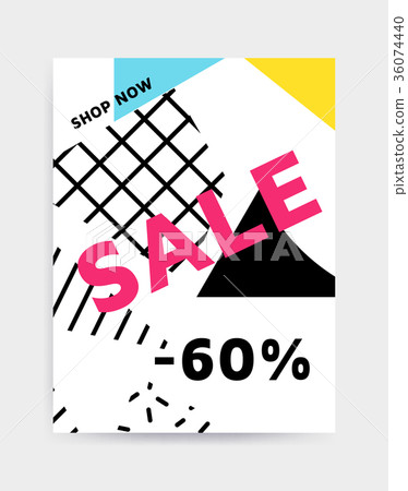 Bright colorful vector poster template - Stock Illustration [36074440 ...