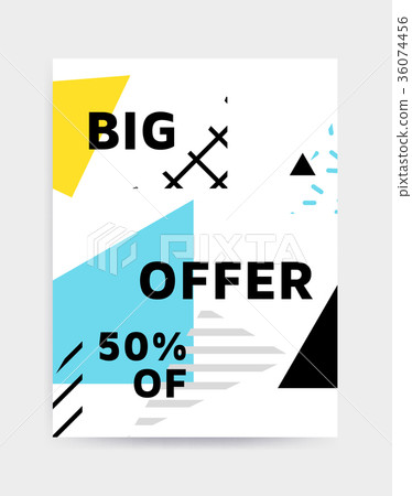 Bright colorful vector poster template - Stock Illustration [36074456 ...