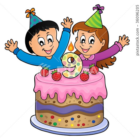 Happy birthday image for 9 years old - Stock Illustration [36096205 ...