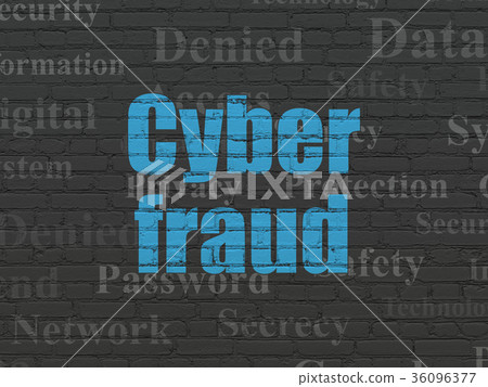 Safety concept: Cyber Fraud on wall background - Stock Illustration ...