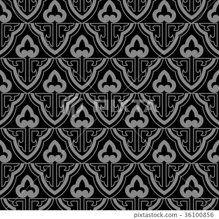 Antique seamless silver retro pattern background - Stock Illustration ...