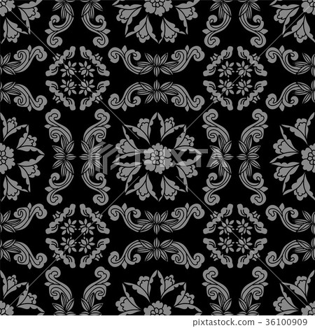 Antique seamless silver retro pattern background - Stock Illustration ...