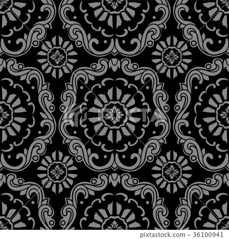 Antique seamless silver retro pattern background - Stock Illustration ...
