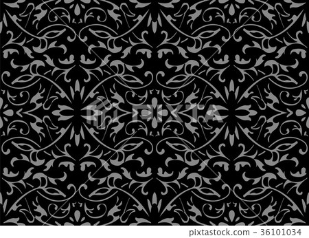 Antique seamless silver retro pattern background - Stock Illustration ...