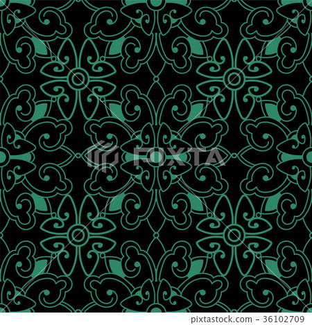 Seamless retro green pattern Background - Stock Illustration [36102709 ...