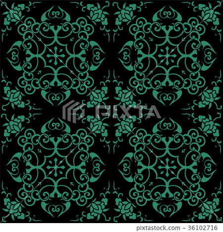 Seamless retro green pattern Background - Stock Illustration [36102716 ...