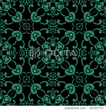 Seamless retro green pattern Background - Stock Illustration [36102743 ...
