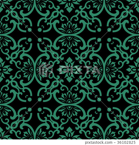 Seamless retro green pattern Background - Stock Illustration [36102825 ...
