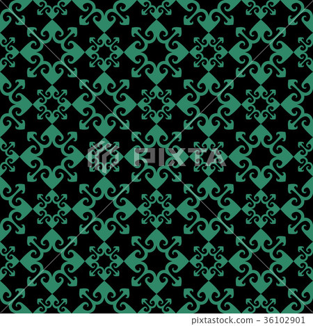 Seamless retro green pattern Background - Stock Illustration [36102901 ...