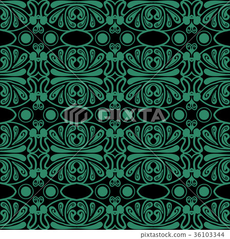 Seamless retro green pattern Background-插圖素材 [36103344] - PIXTA圖庫