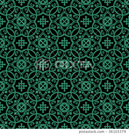 Seamless retro green pattern Background - Stock Illustration [36103379 ...
